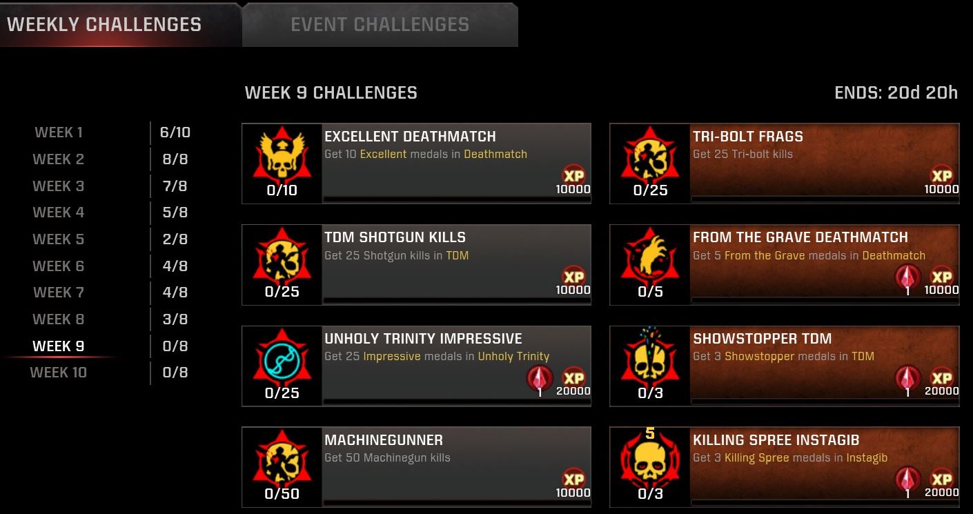 Season 14 Week 9 Challenges Live in #QuakeChampions. TRI-BOLT MAYHEM ...